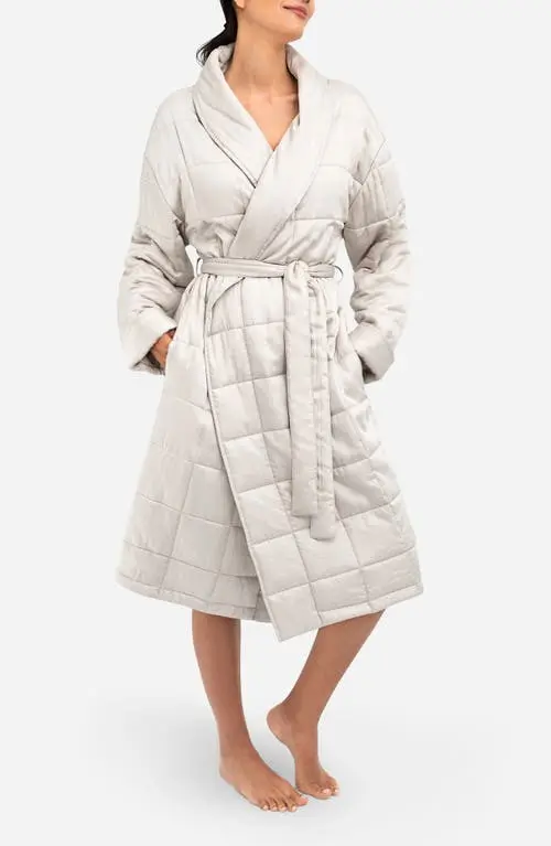 SUNDAY CITIZEN Quilted Robe - Harbor Mist Grey