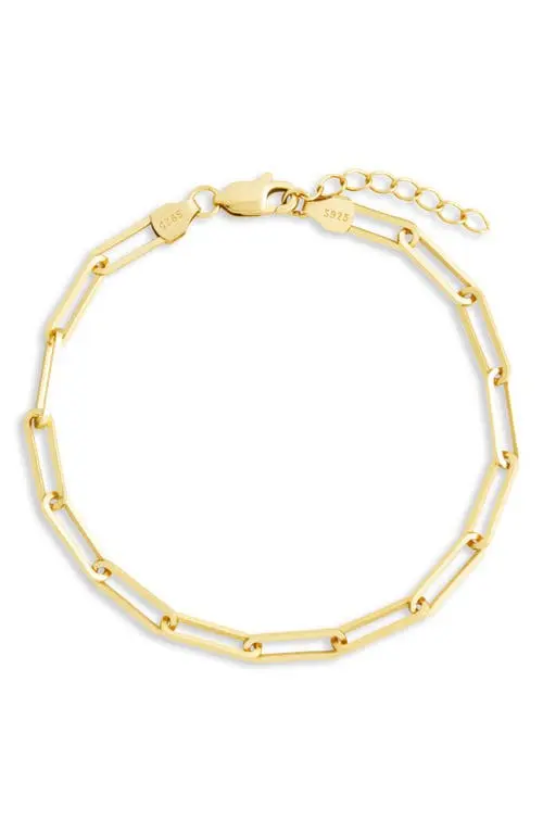 Sterling Forever Paper Clip Chain Link Bracelet - Gold