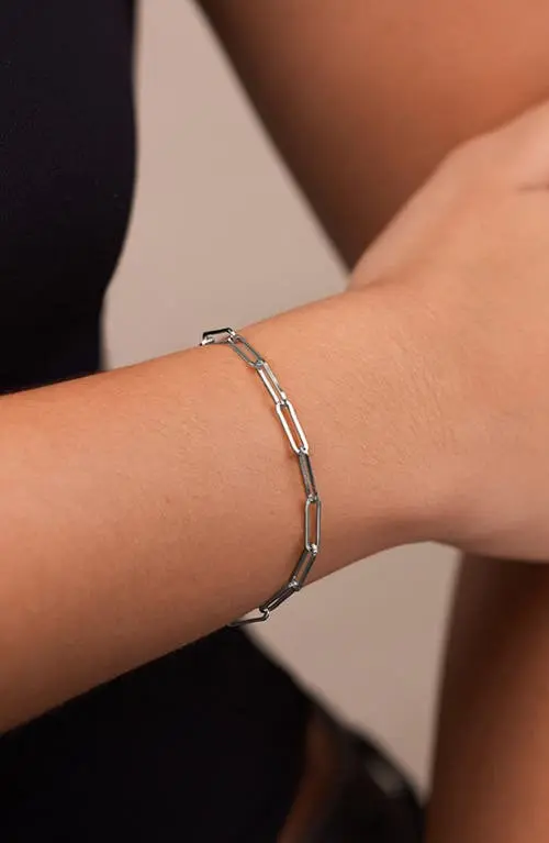 Sterling Forever Paper Clip Chain Link Bracelet - Silver