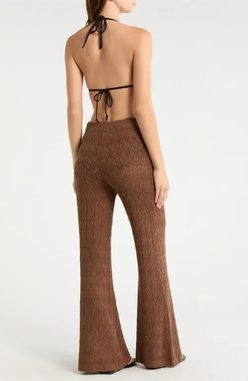 Elan Pointelle Cover-up Pants - Brown