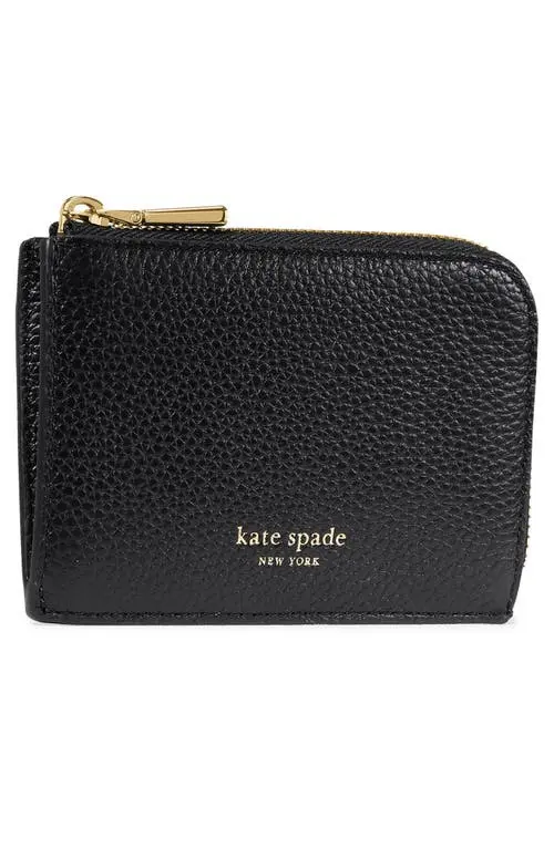 Kate Spade New York Mini Pebble Leather Zip Card Case - Black