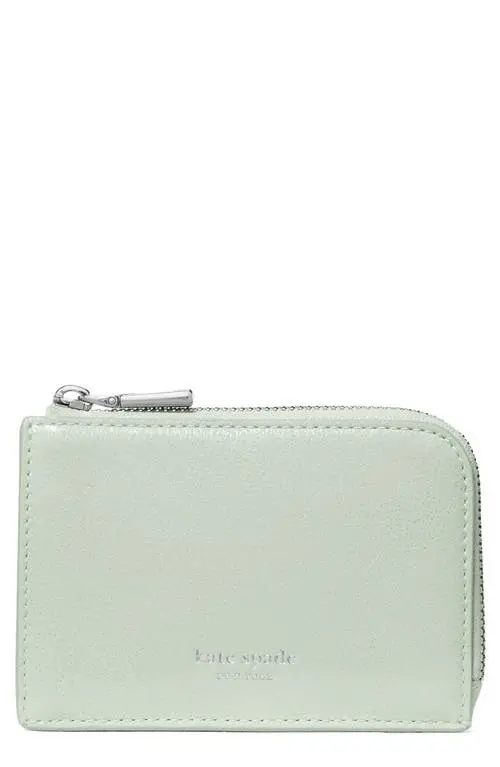Kate Spade New York Mini Glazed Leather Zip Card Case - Mint Frosting