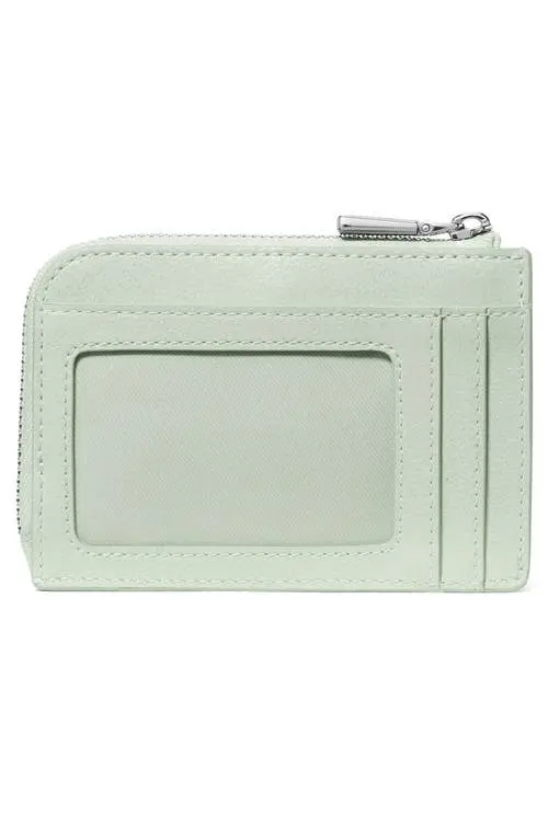 Kate Spade New York Mini Glazed Leather Zip Card Case - Mint Frosting