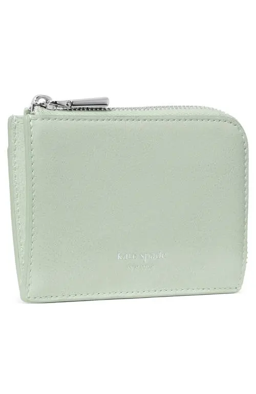 Kate Spade New York Mini Glazed Leather Zip Card Case - Mint Frosting