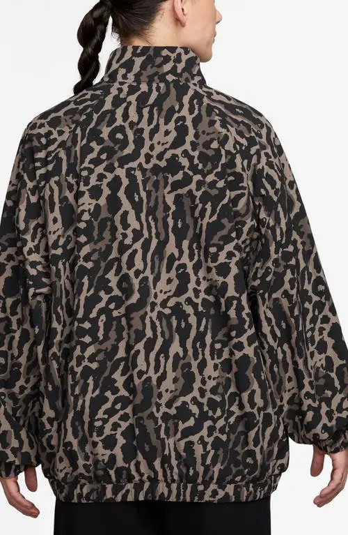 Nike Leopard Print Water Repellent Jacket - 010 Black/black