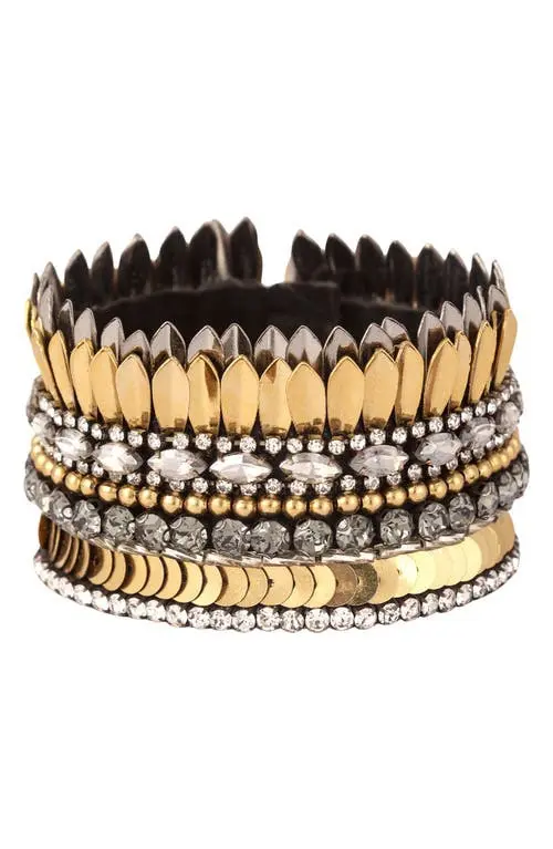 Deepa Gurnani Sainz Magnetic Bracelet - Gold Gunmetal