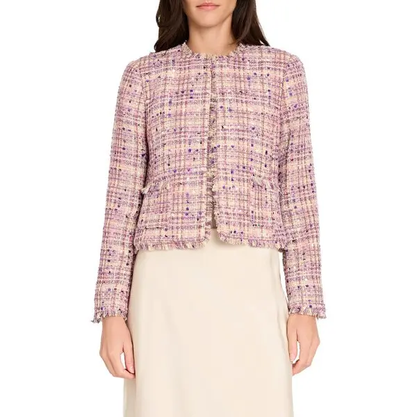 TAHARI ASL Bouclé Crop Jacket