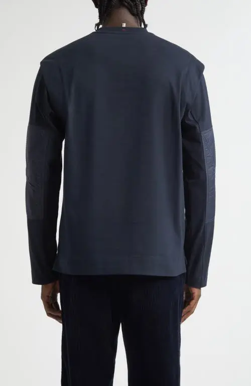 Moncler Long Sleeve Mixed Media T-shirt