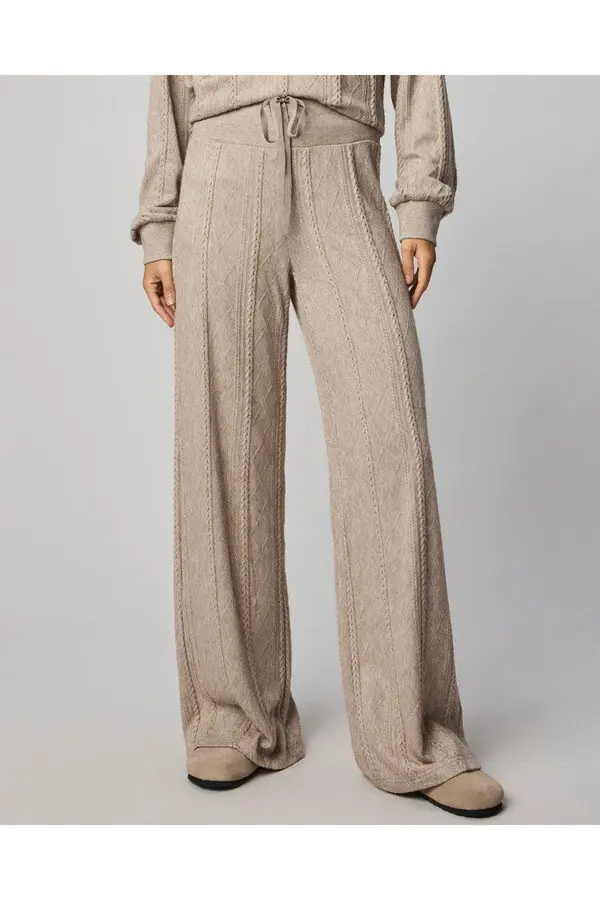 Splendid Cable Lounge Wide Leg Pant - Red