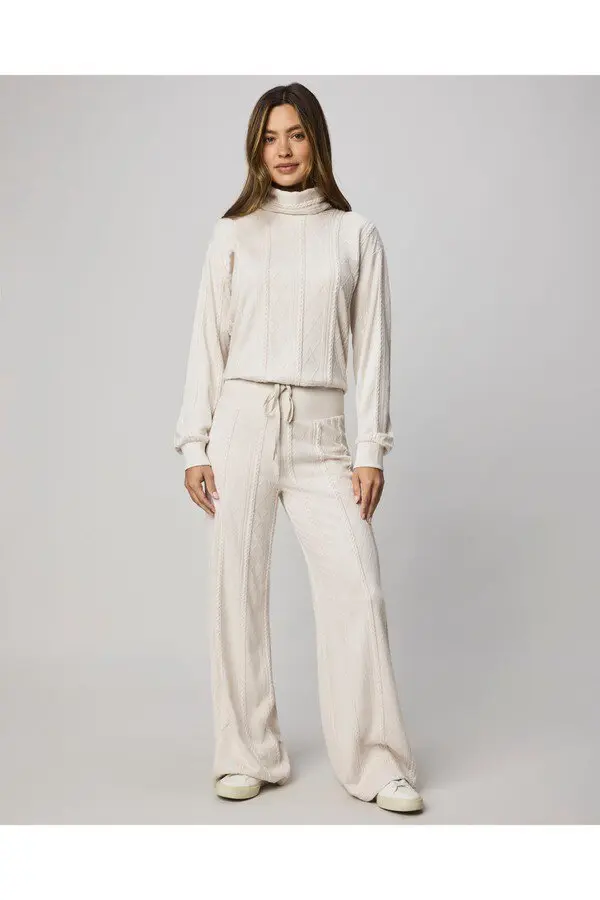 Splendid Cable Lounge Wide Leg Pant - Red
