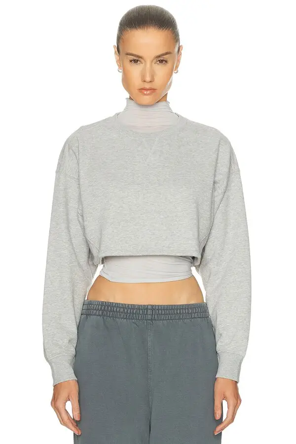 Beyond Yoga Luxefleece Boxy Pullover Sweatshirt - Light Heather Gray