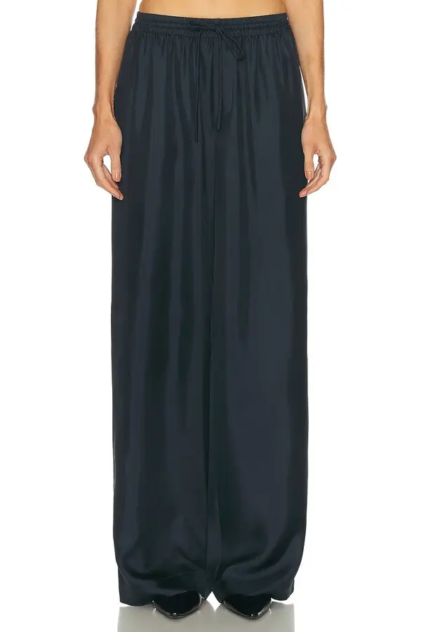 RÓHE Wide Leg Silk Trouser - Storm