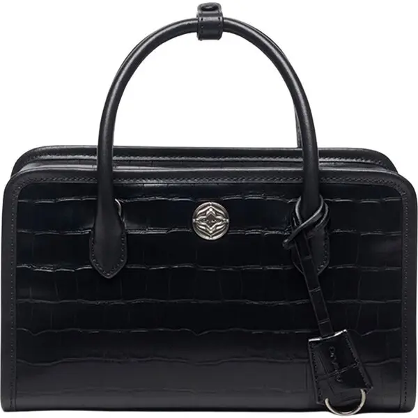 ORYANY Claude Leather Satchel - Croco Black