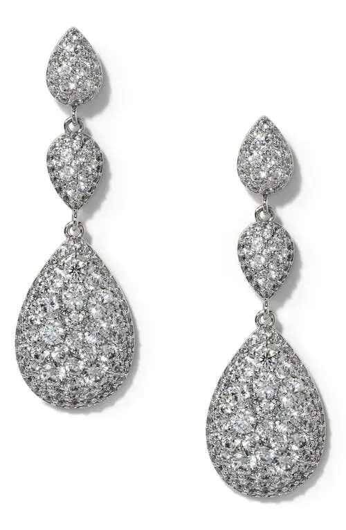 Nadri Crushed Pavé Triple Drop Earrings