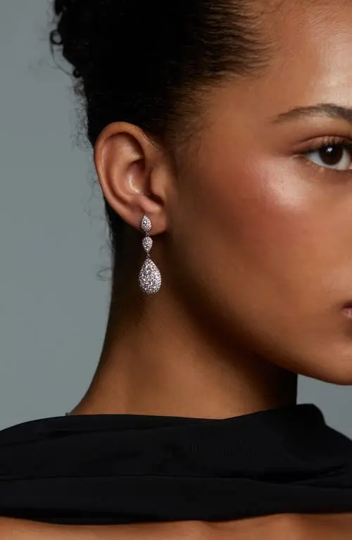 Nadri Crushed Pavé Triple Drop Earrings