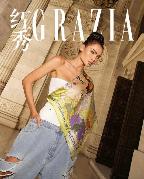 LOST PATTERN Frida X "los Amores De Frida" Large Silk Scarf