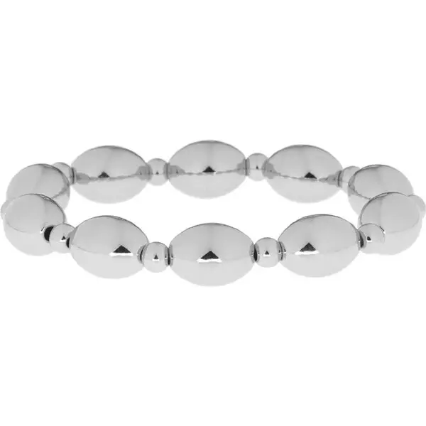 MARLYN SCHIFF Oversize Bead Stretch Bracelet - Silver