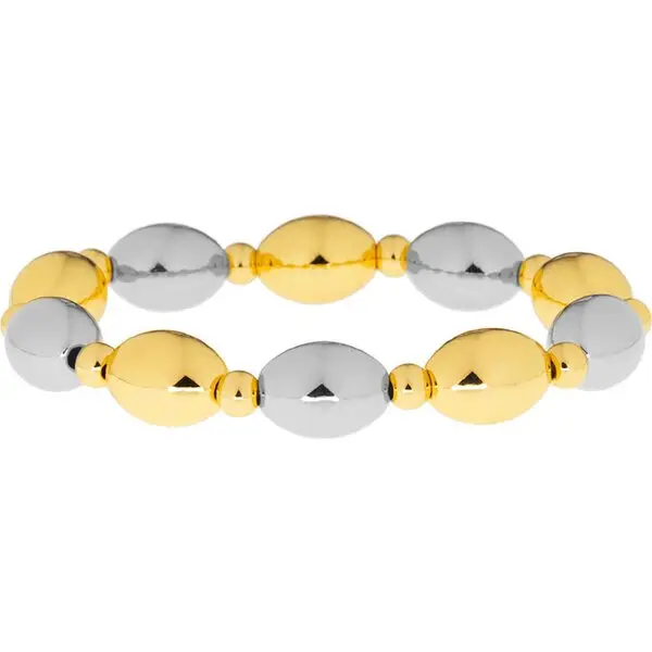 MARLYN SCHIFF Oversize Bead Stretch Bracelet - Silver/gold