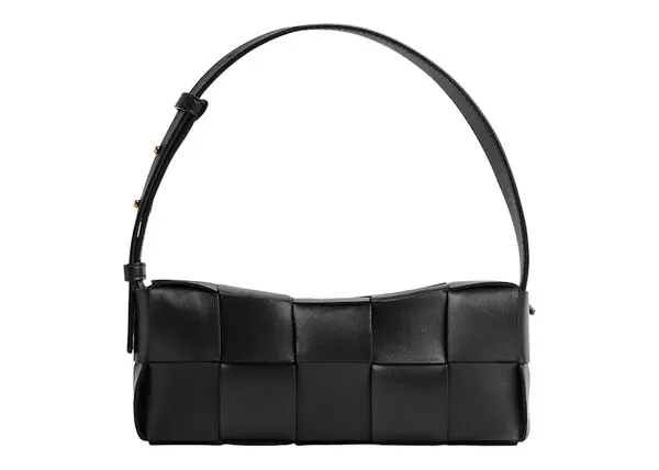 Bottega Veneta Small Intreccio Brick Cassette Shoulder Bag - Black