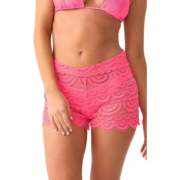 PQ Lace Cover-up Shorts - Tulip