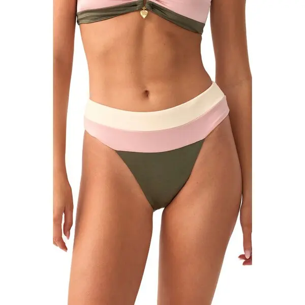 PQ SWIM Banded Bikini Bottoms - Olive