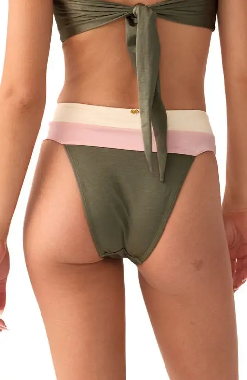 PQ SWIM Banded Bikini Bottoms - Olive