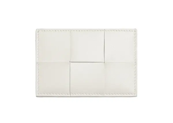 Bottega Veneta Intreccio Credit Card Case - Chalk
