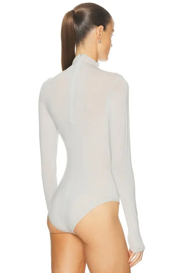 SKIMS Sheer Modal Long Sleeve Turtleneck Bodysuit - Mist