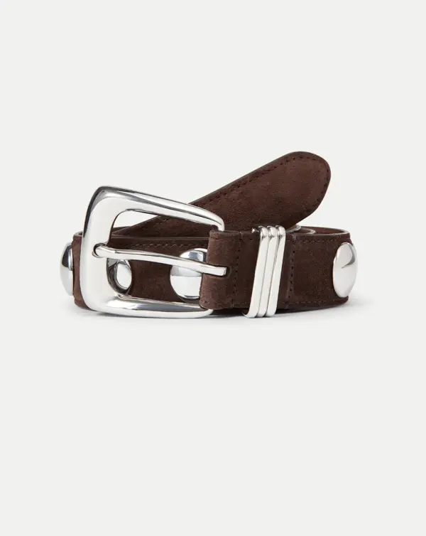 Veronica Beard Arch Suede Studded Belt