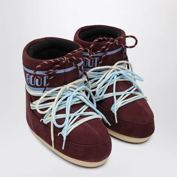 Moon Boot Icon Low Suede Boots - Burgundy