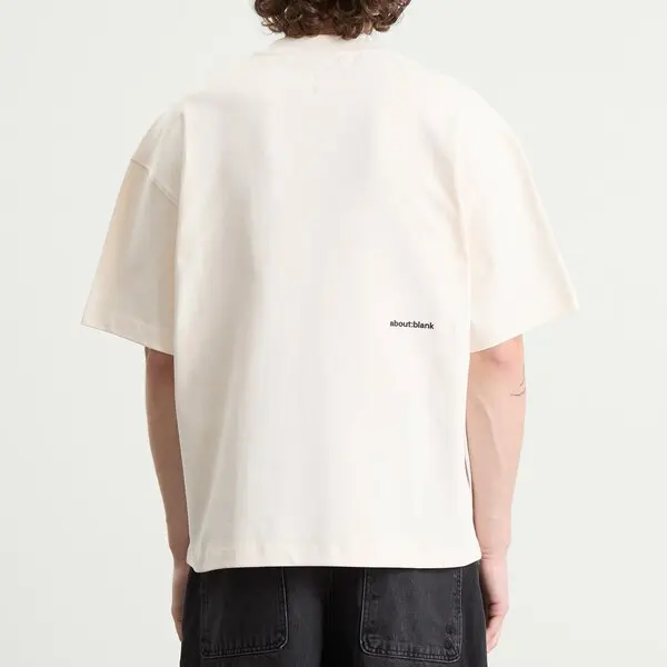 ABOUT:BLANK Mock Neck T-shirt - Oat/black