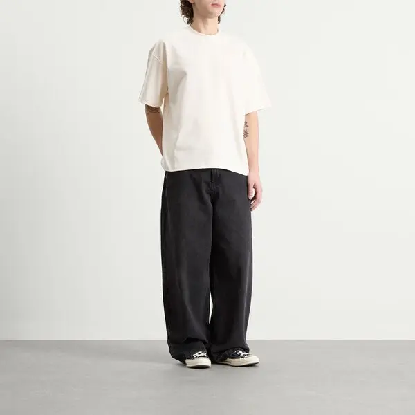 ABOUT:BLANK Mock Neck T-shirt - Oat/black