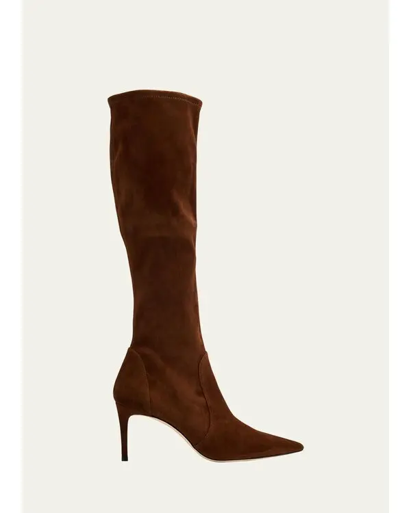 STUART WEITZMAN Suede Knee Boots - Fawn
