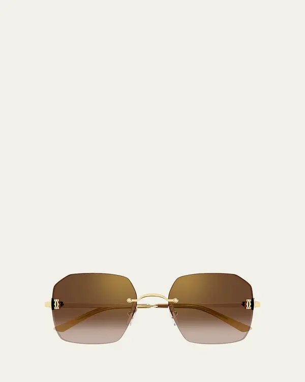 CARTIER C De Rectangular Sunglasses