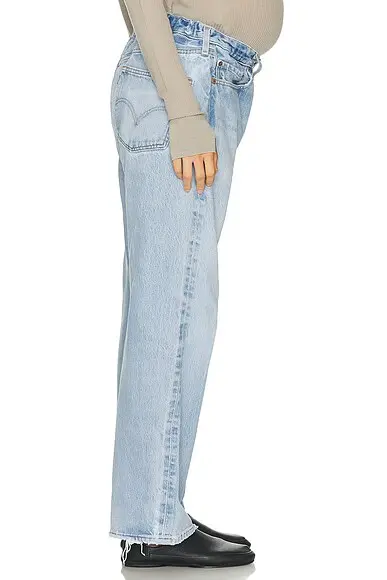 ALIGRACE Vintage Maternity Baggy Jeans - Light Medium