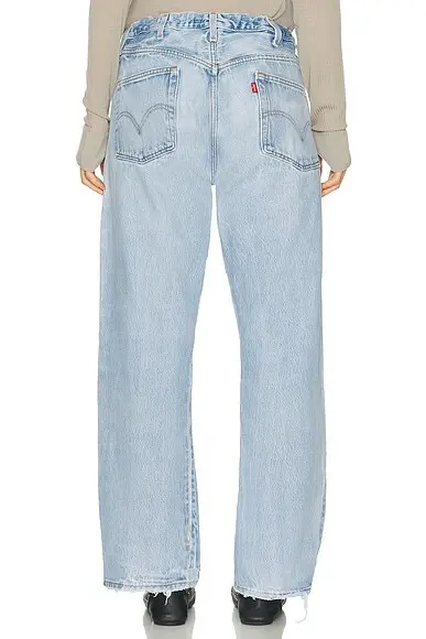 ALIGRACE Vintage Maternity Baggy Jeans - Light Medium