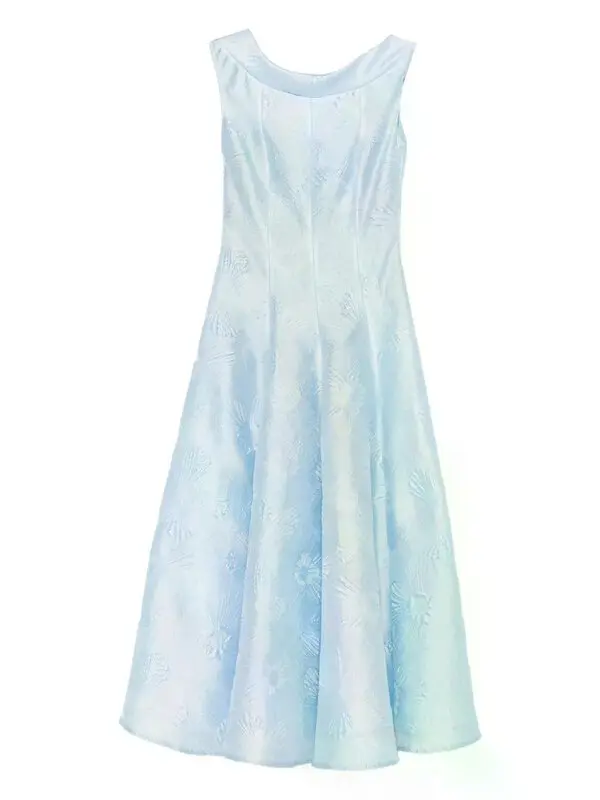 Talbot Runhof Floral-embroidered Dress