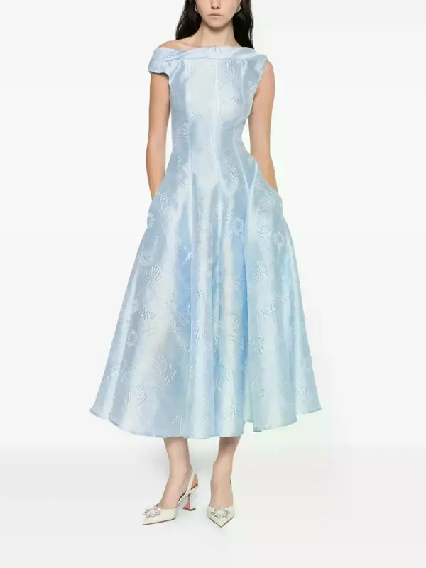 Talbot Runhof Floral-embroidered Dress