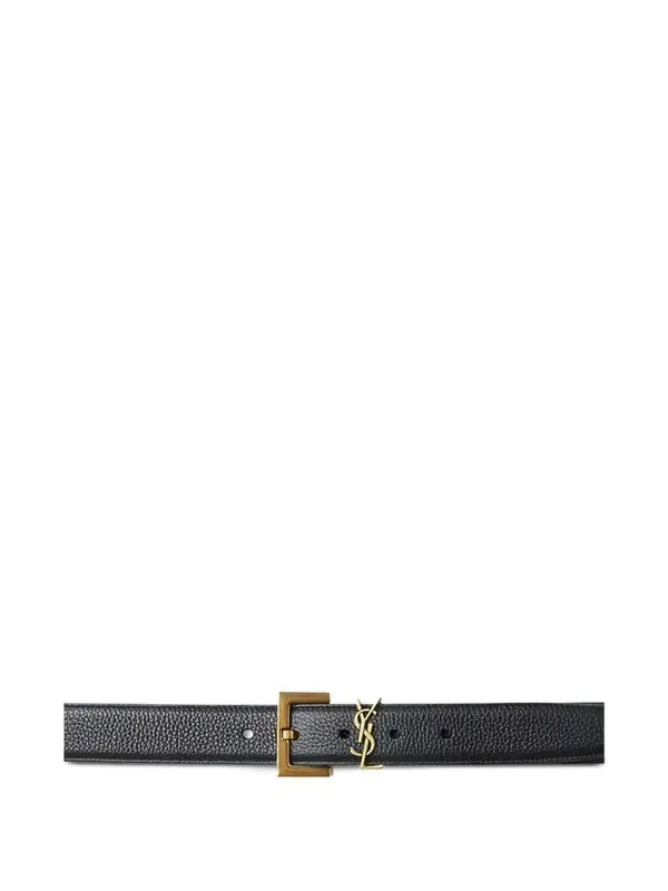 Saint Laurent Logo-buckle Belt - Black