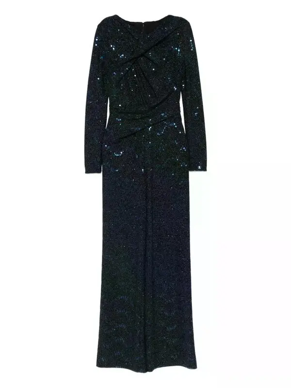Talbot Runhof Sequin-embellished Twisted Jumpsuit - Blue