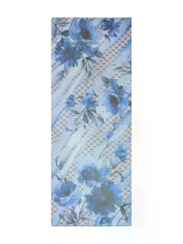 Liu Jo Floral-pattern Scarf - Blue