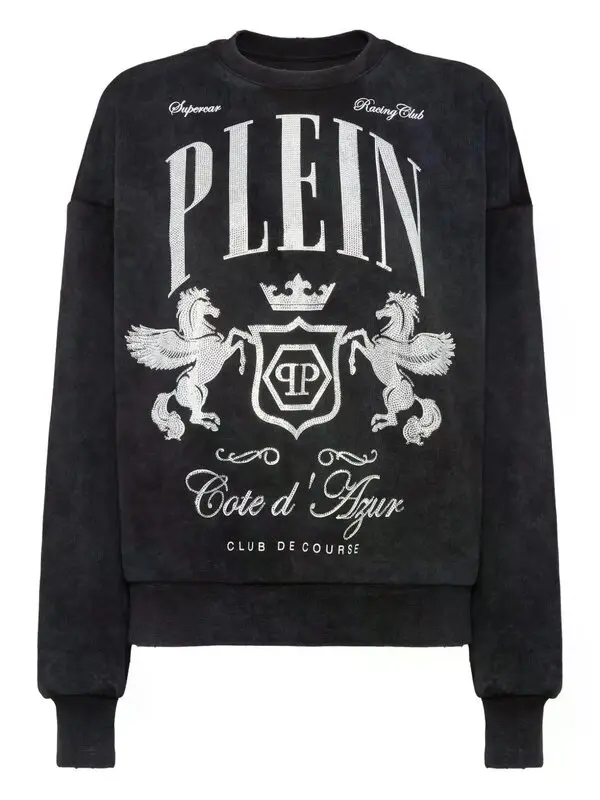 Philipp Plein Crystal-embellished Sweatshirt - Black