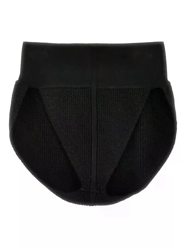 Rick Owens Cashmere-blend High-waist Ribbed Panties - Black