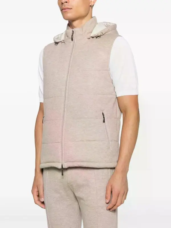DORIANI CASHMERE Zip-fastening Vest - Neutrals