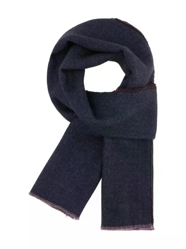 Boggi Milano Chevron-knit Scarf - Blue