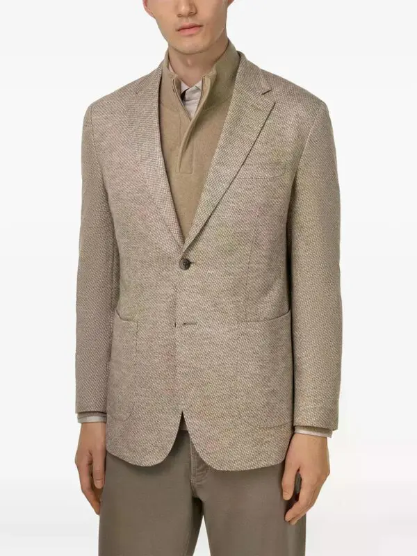 Boggi Milano Micro-patterned Single-breasted Blazer