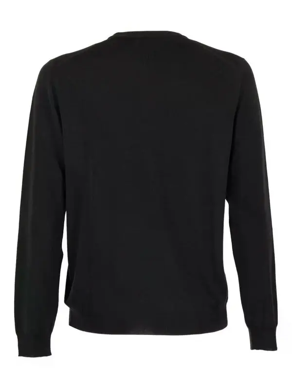 ZANONE V-neck Fine Knit Sweater - Black