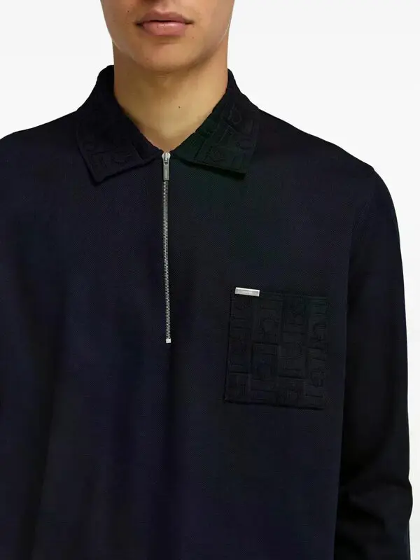 FERRAGAMO Zip Long-sleeved Polo Shirt