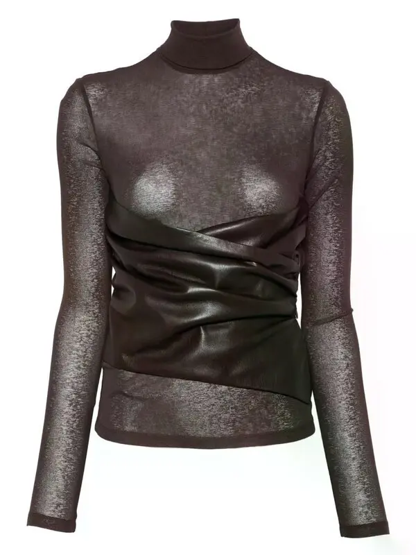 Nanushka Draped-panel Turtleneck Top