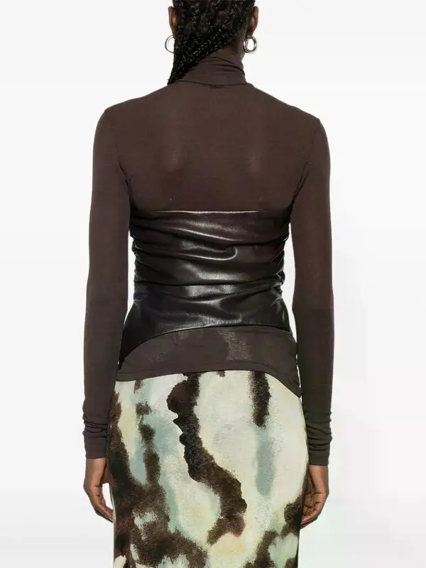 Nanushka Draped-panel Turtleneck Top